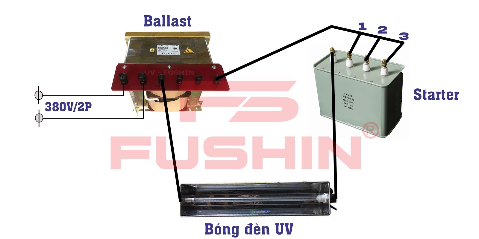 Biến áp sử dụng cho kích bóng đèn UV 270mm 3KW